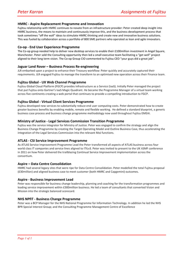 Assignments at Fujitsu | PDF