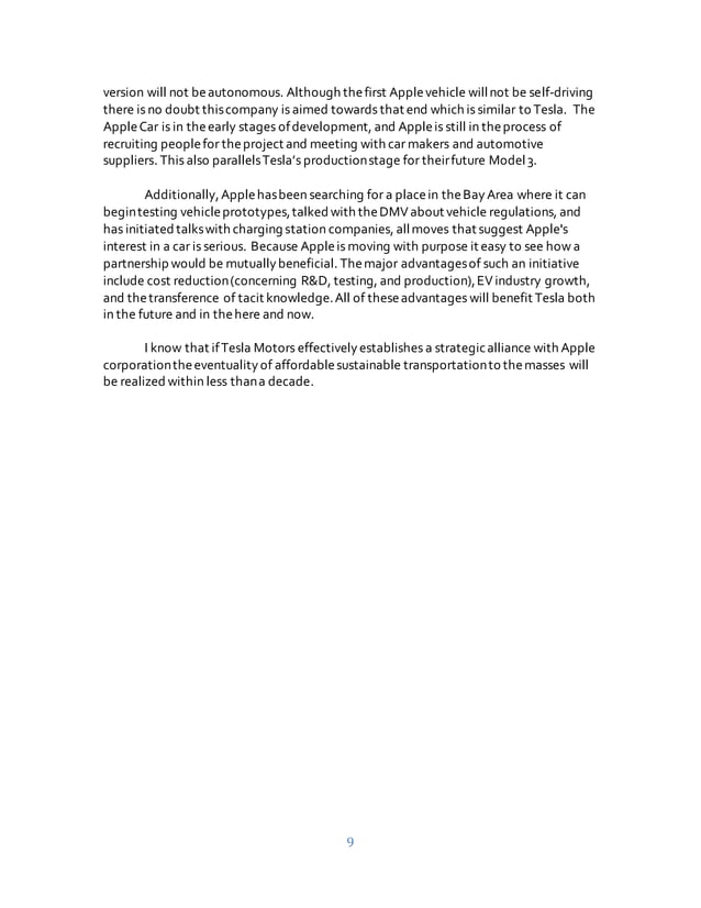 Tesla Strategy Recommendations Report | DOCX