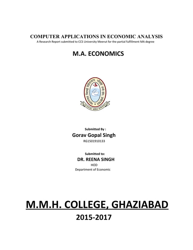 Ecoonomics 2nd sem computer application project.docx