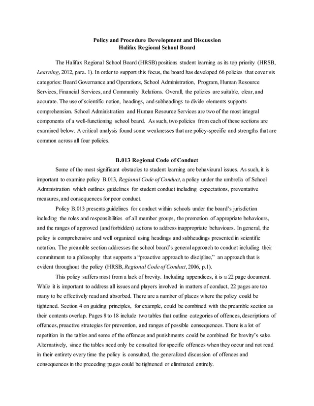 PolicyAssessmentHRSB | PDF