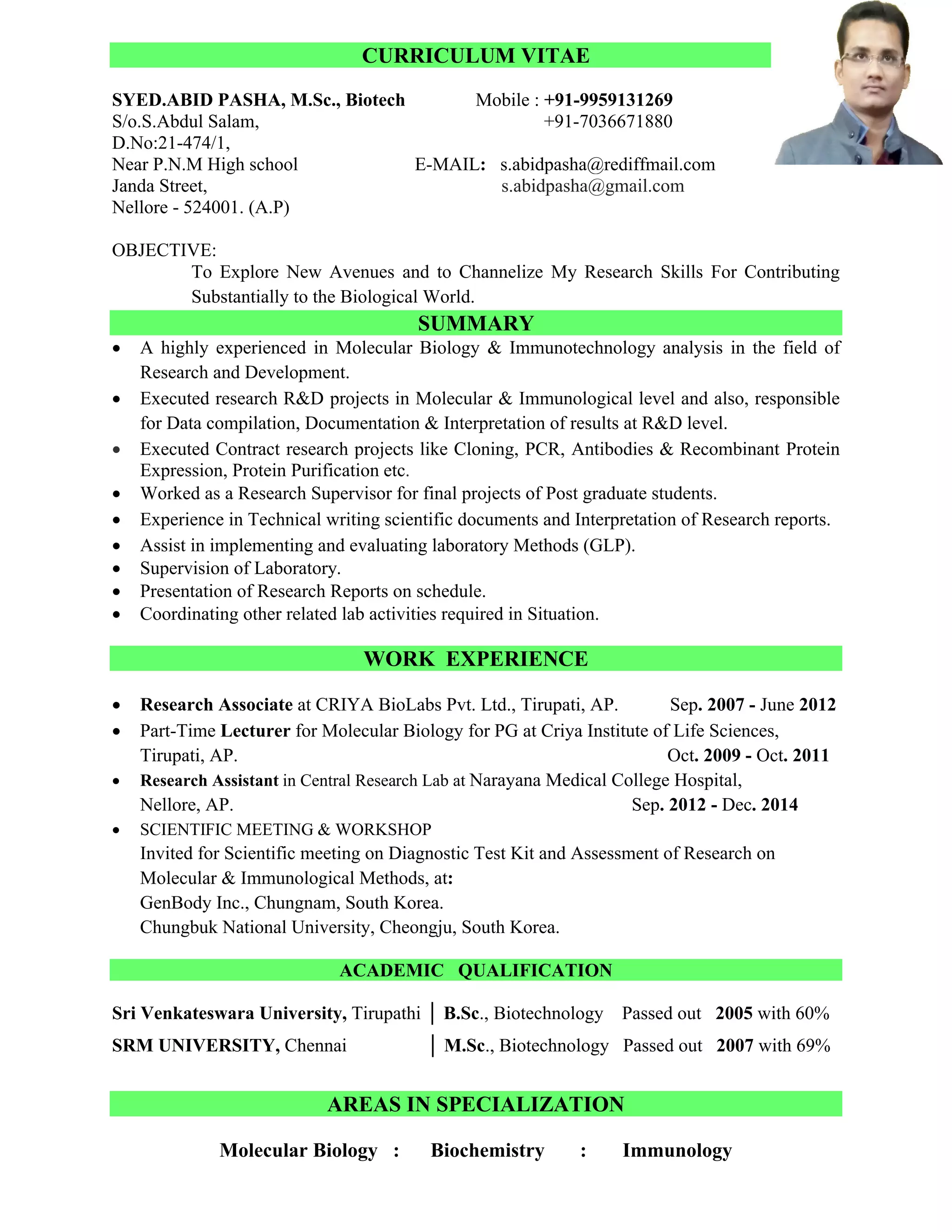 Updated CV Abid | PDF