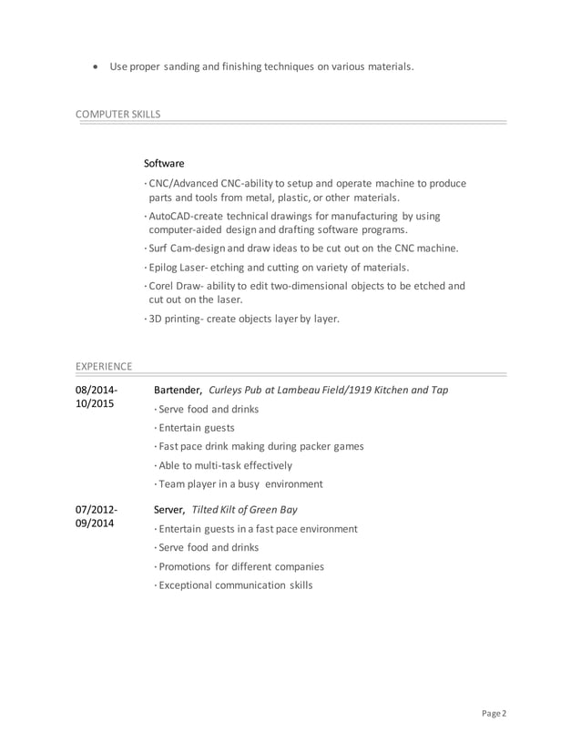 tiffs resumes | DOCX | 3-D Graphics | Computer Software and Applications