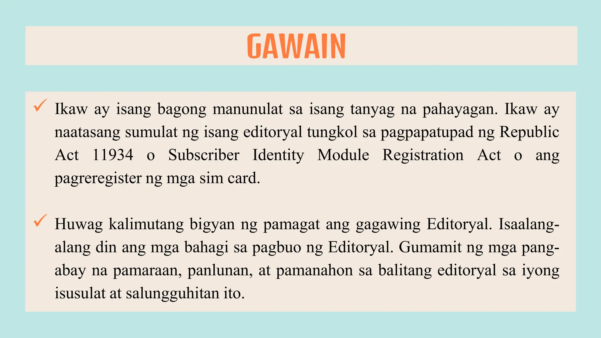 Editoryal - Filipino 4 | PPTX