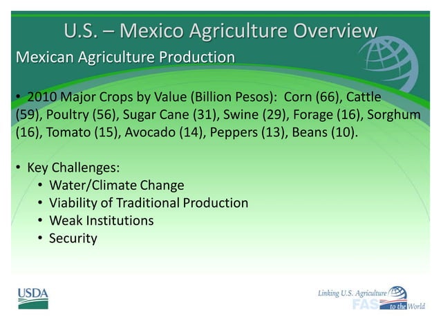 5 Dan Berman USDA Perspectiva Agricola entre Estados Unidos y México | PPT