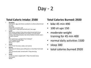5 day – 2500 calorie meal plan | PPTX | Nutrition | Healthy Living