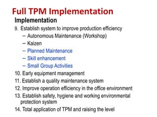 5 days TPM Workshop/Implementation Strategies at F&N | PPT