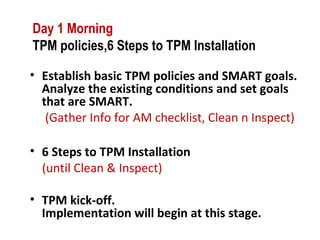 5 days TPM Workshop/Implementation Strategies at F&N | PPT