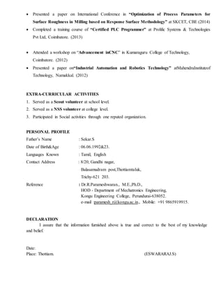 resume ESWAR | PDF