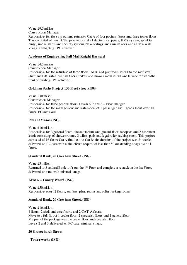 Dave Arkell Latest CV