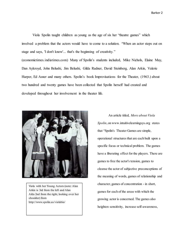 viola spolin | DOCX | Theater | Fine Art