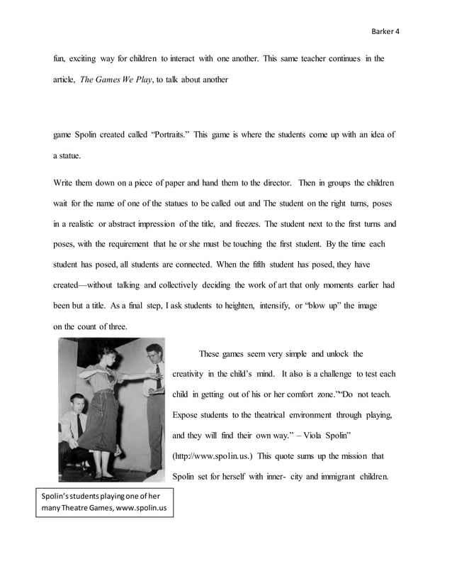 viola spolin | DOCX | Theater | Fine Art