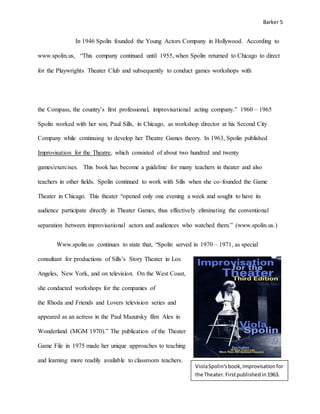 viola spolin | DOCX | Theater | Fine Art