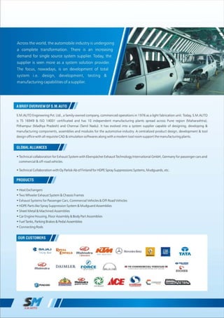 S.M Auto Company Brochure | PDF | Auto Type | Automotive