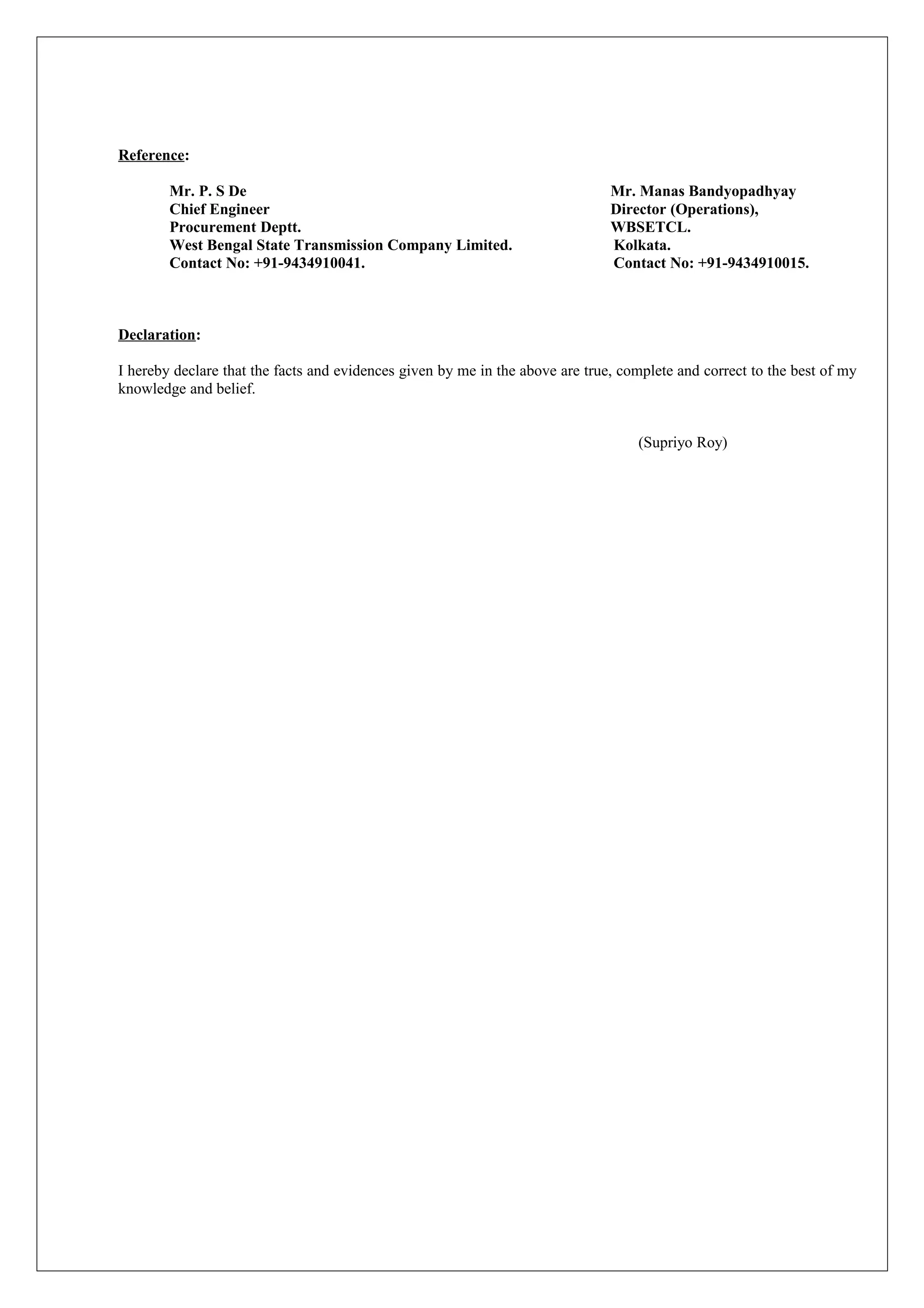 SUPRIYO ROY--CURRICULAM VITAE - Updated | DOC