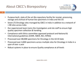 CBCC Biorepository capabilities | PPTX