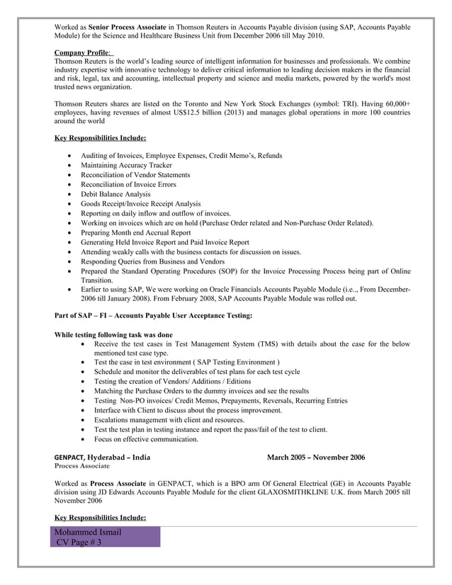 Ismail CV | DOC | Business Accounting & Finance | Business