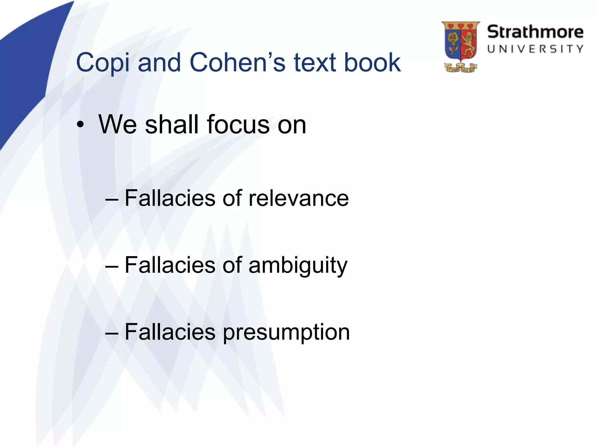 FALLACIES Critical Thinking First PPT July 2016 | PPTX