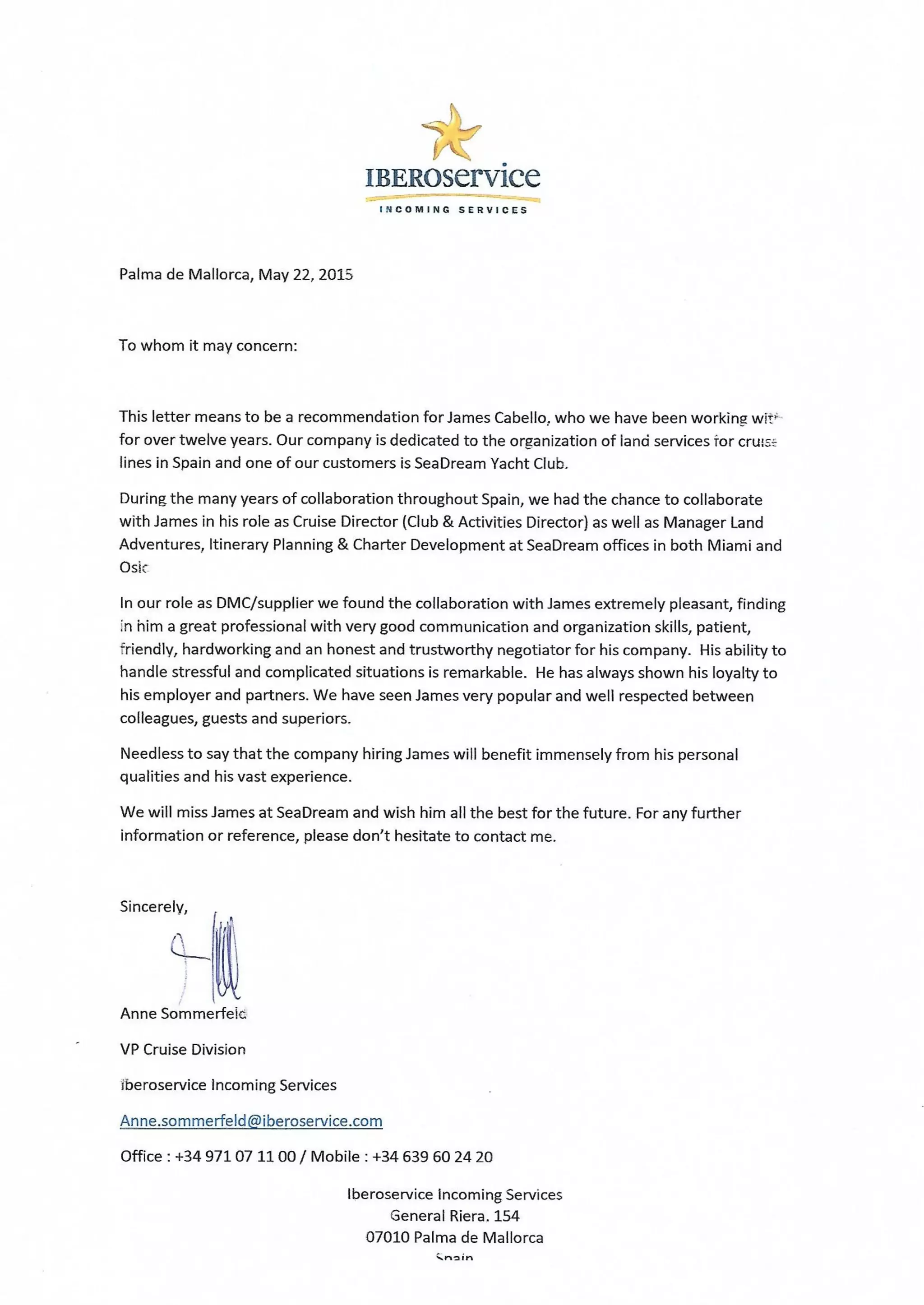Reference Letter - Anne Sommerfeld | PDF
