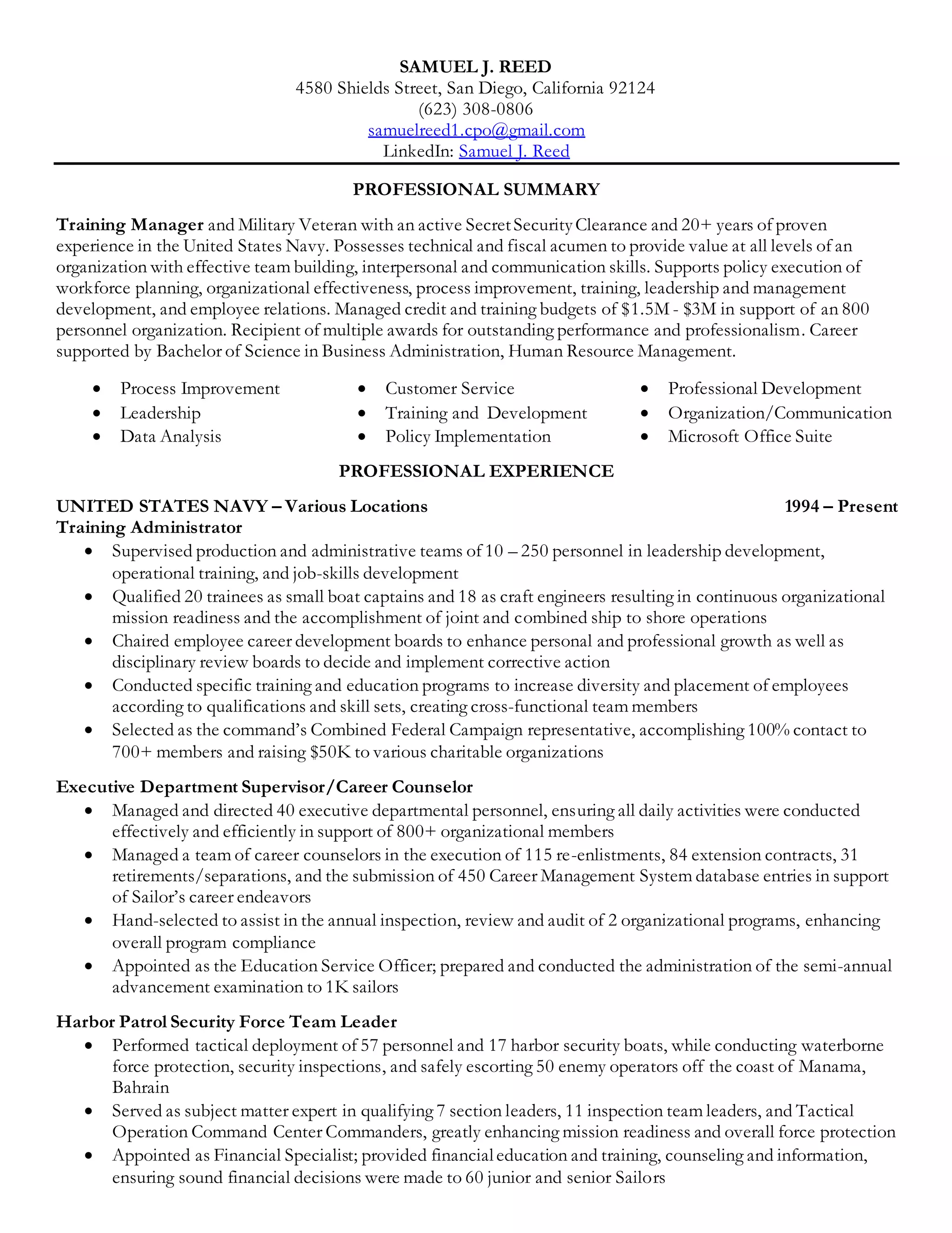 Samuel Reed Resume | DOCX