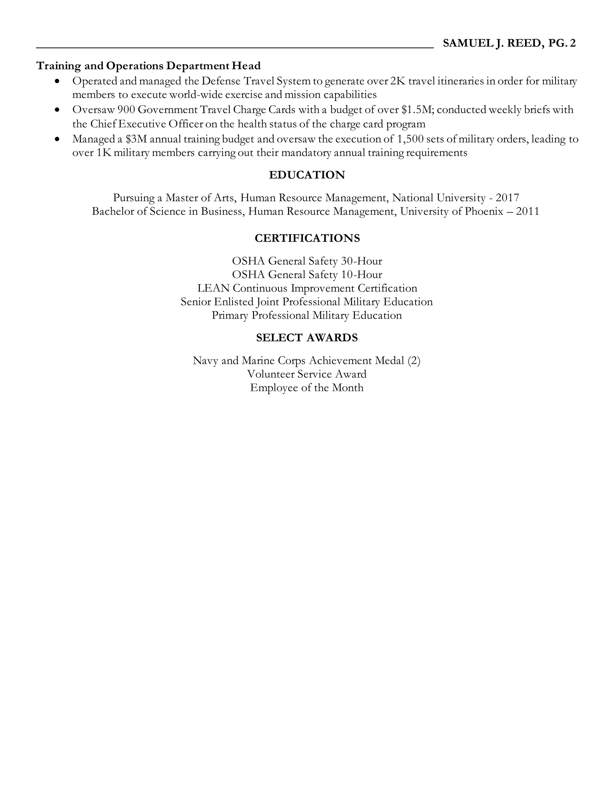 Samuel Reed Resume | DOCX