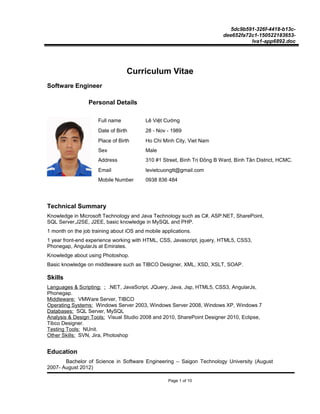 Cuong Viet Le's Resume_New | PDF