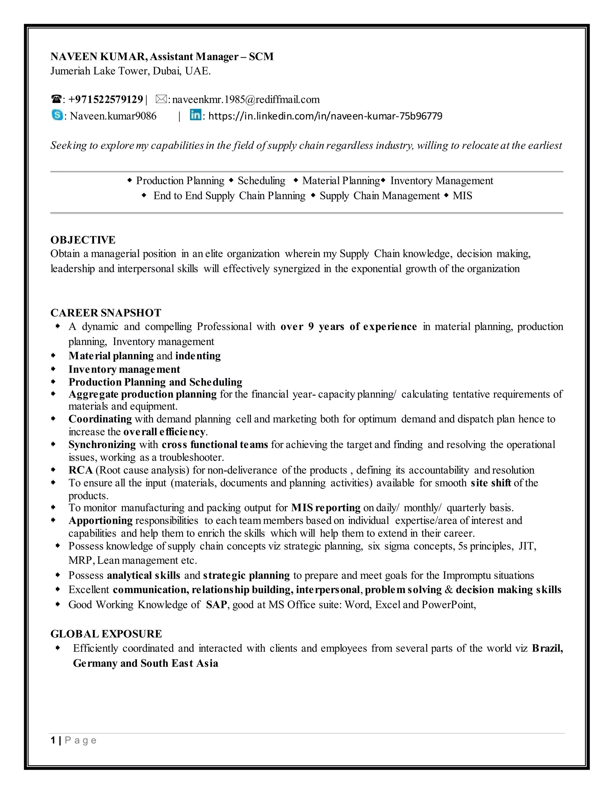 Resume naveen-SCM1 | PDF