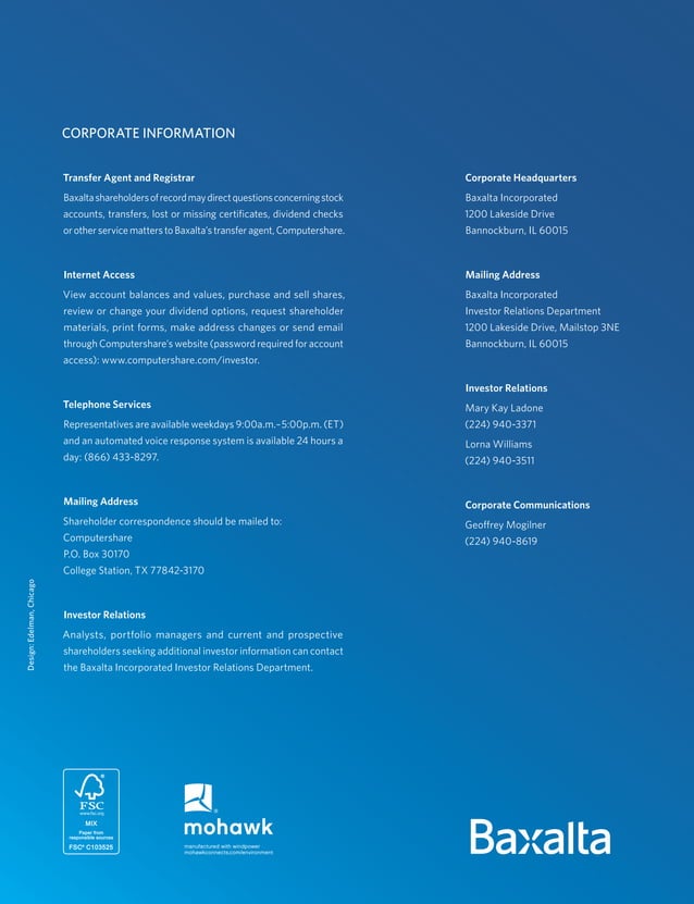 Baxalta_2015_AnnualReport_FINAL | PDF | Blood Disorders | Diseases and ...