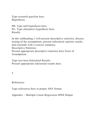 5DDBA 8307 Week 6 Assignment Template – Multiple Regression.docx