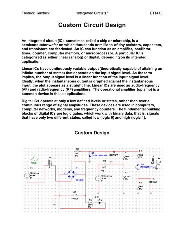 Custom Circuit Design | DOCX | Consumer Electronics | Technology & Computing