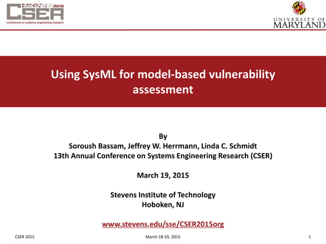 paper 35_Using SysML for model-based vulnerability assessment_Soroush_Bassam_031615_2-2 | PPTX ...