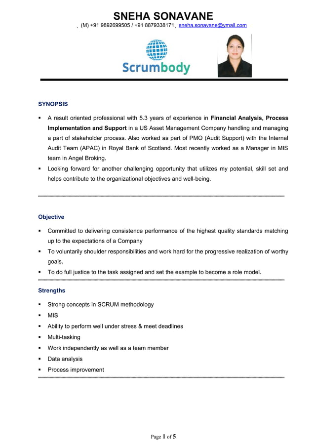 Sneha Sonavane_CV_2016 | PDF