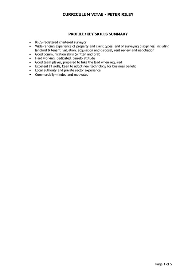 Peter Riley CV 020615 | PDF