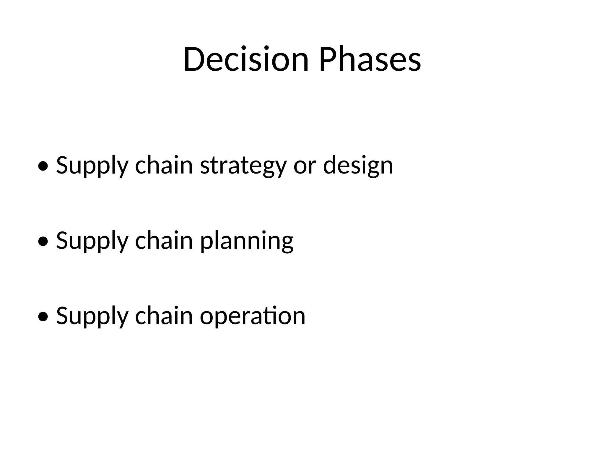 Decision phases in Supply Chain Management | PPTX