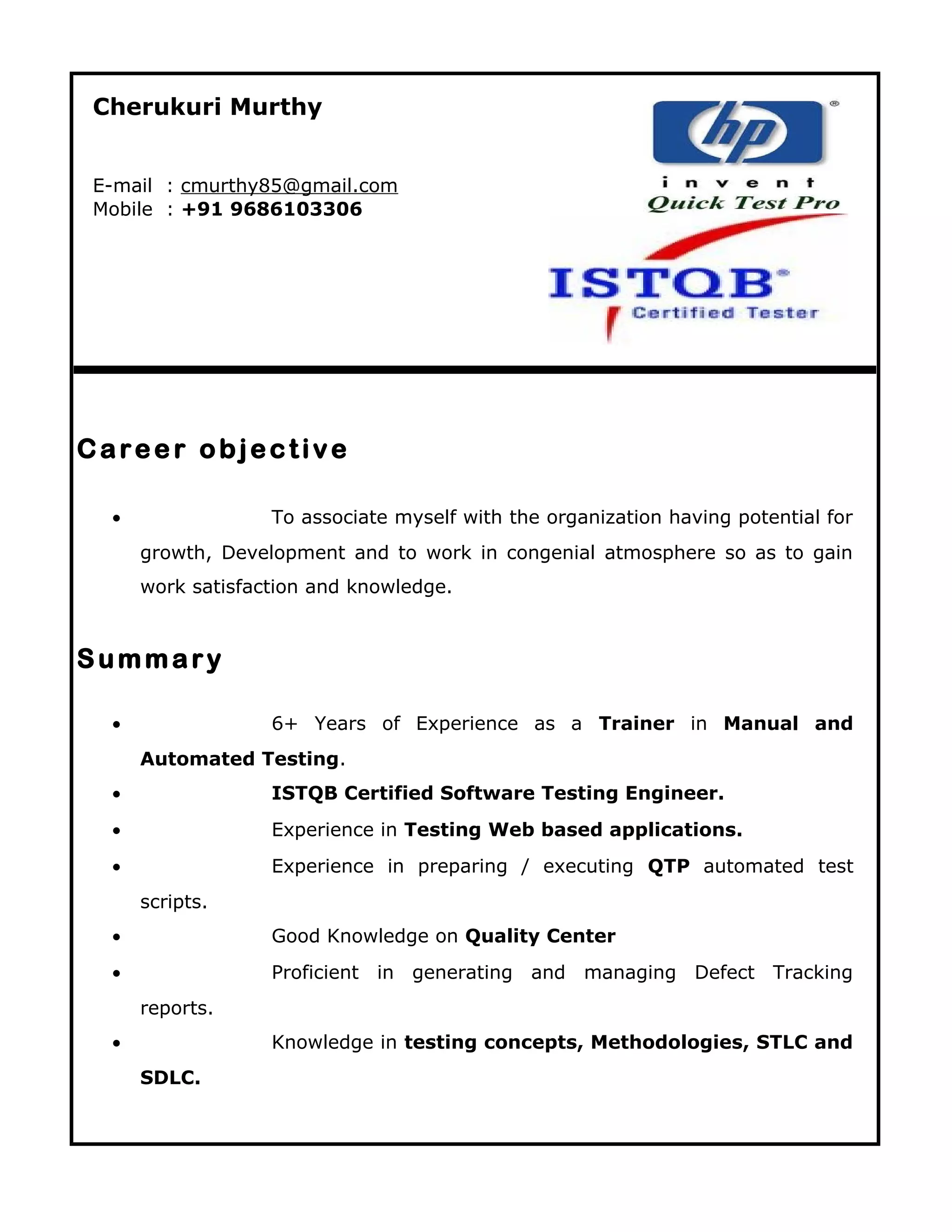 Murthy_Resume new | PDF