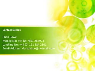 Chris Rowe PE Consultant. Outline information. | PDF