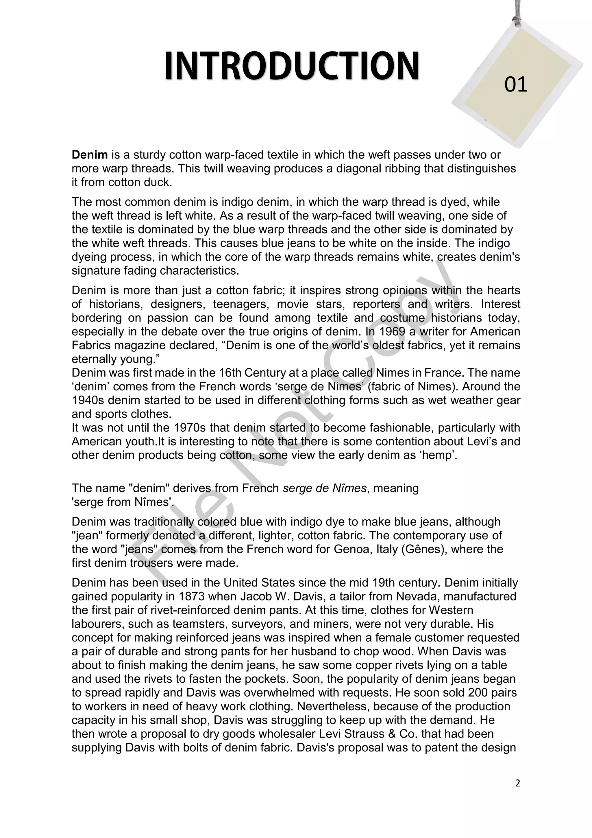 denim fabric project nikita | PDF