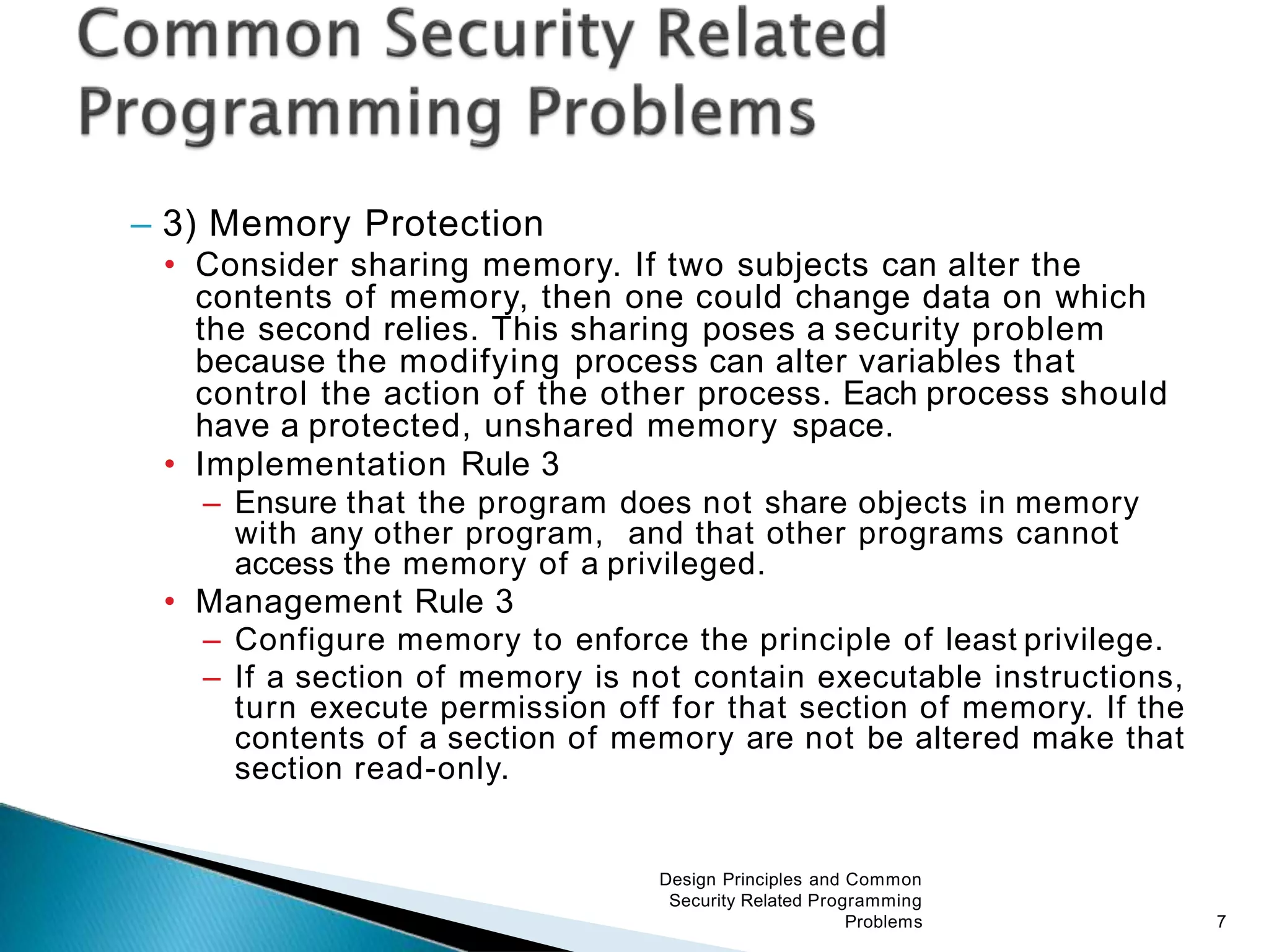 Design Principles And Common Security Related Programming Principles Pptx Operating Systems