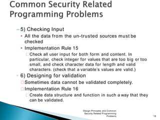 Design principles and common security related programming principles | PPTX | Operating Systems ...
