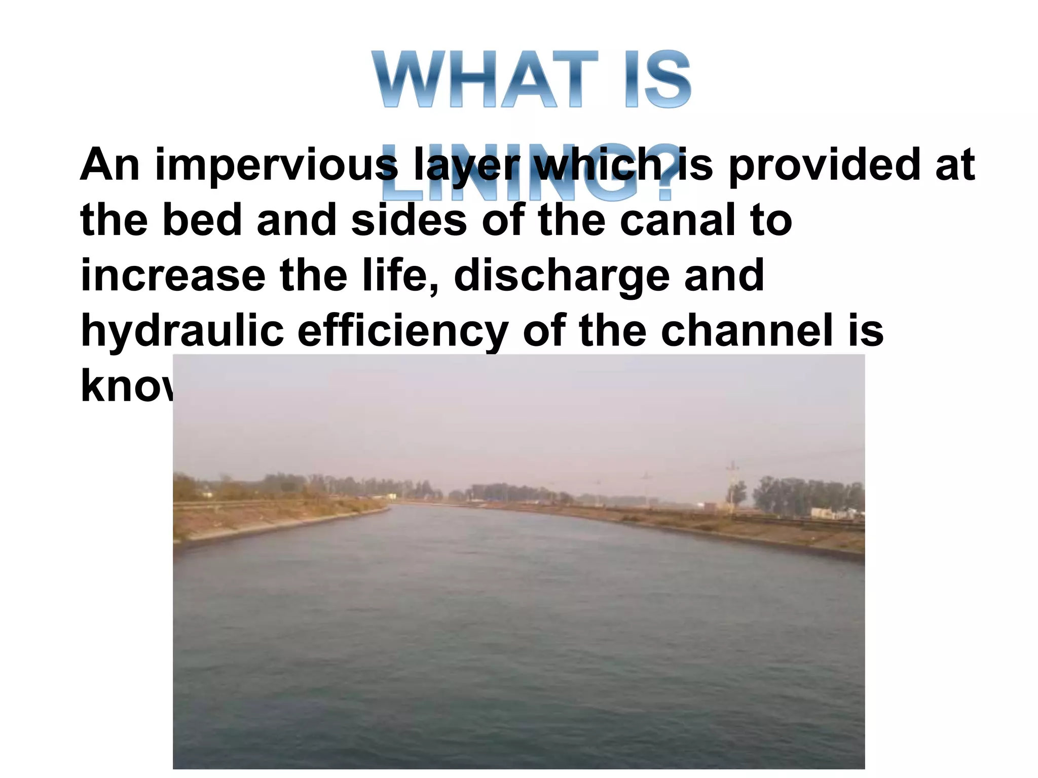 LINING OF CHANNELS | PPTX