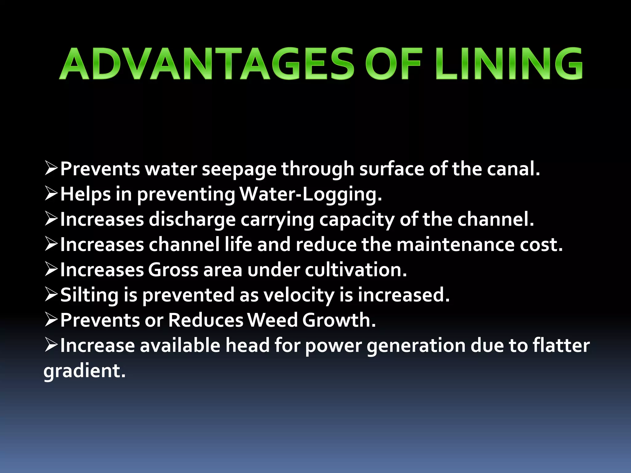 LINING OF CHANNELS | PPTX