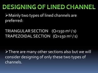 LINING OF CHANNELS | PPTX
