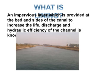 LINING OF CHANNELS | PPTX