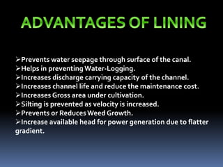 LINING OF CHANNELS | PPTX