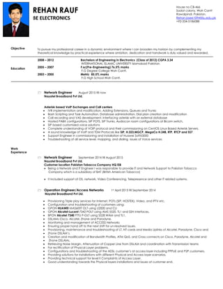 Rehan Rauf CV | PDF | Computer Networking | Computing