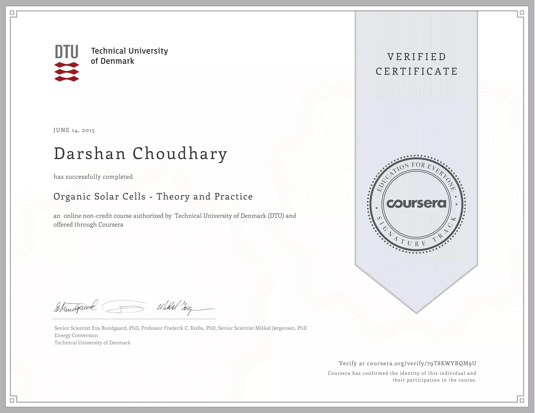 CERTIFICATE Coursera 79T8KWYBQM9U | PDF