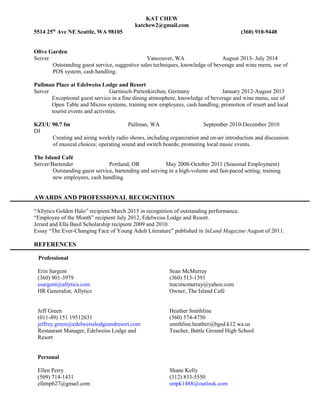 Katie Chew Resume 2015 | DOC