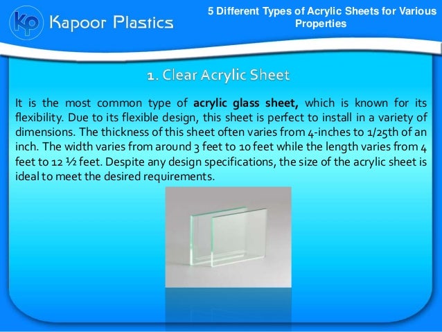 5 Different Types of Acrylic Sheets for Various Properties