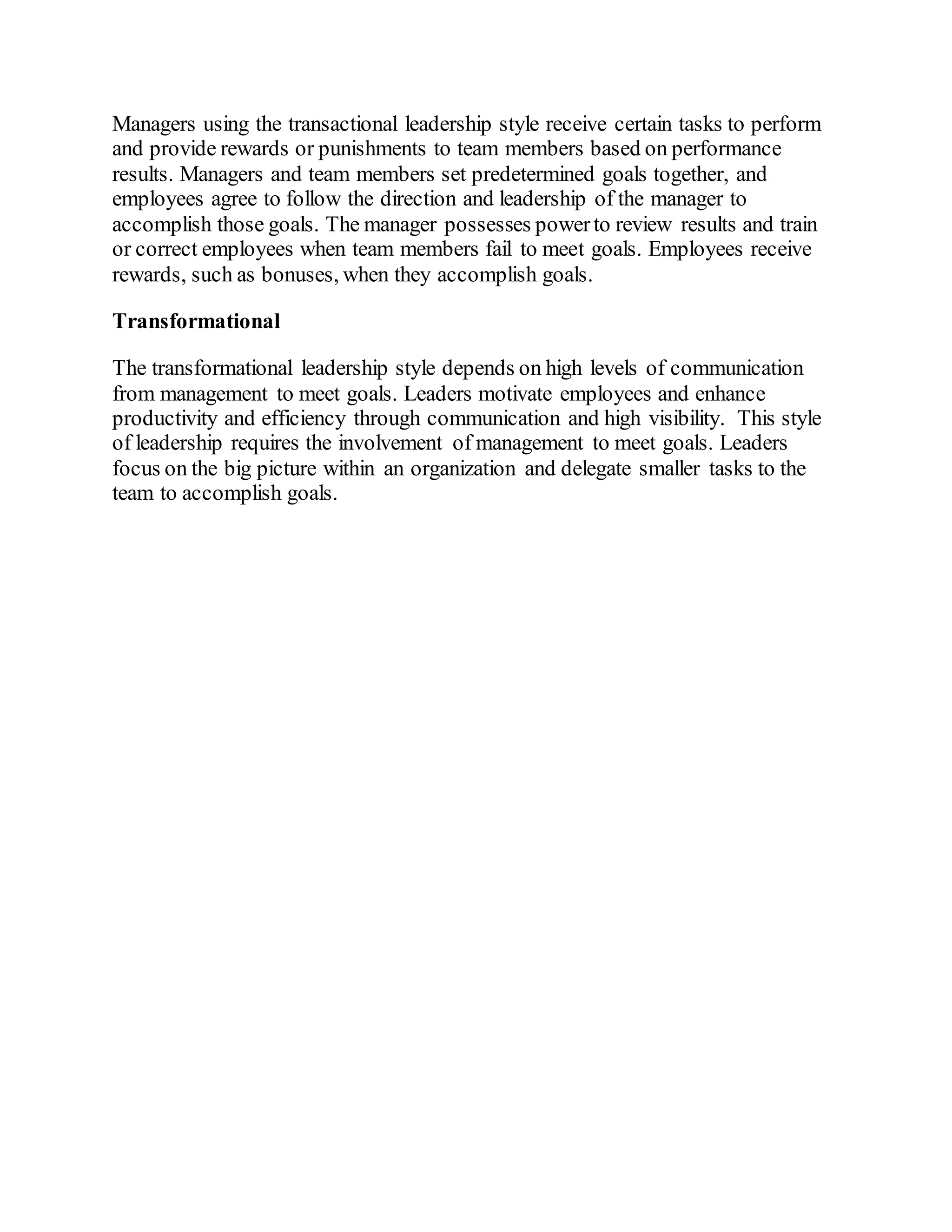 5 different types of leadership styles | PDF
