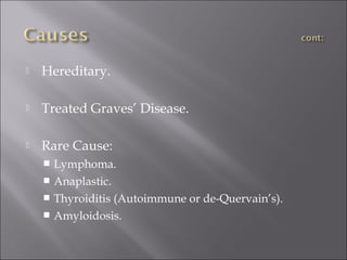 diffuse toxic & endemic goiter | PPT | Thyroid Disorders | Endocrine ...