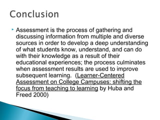5 discussion issues on assessment. | PPT